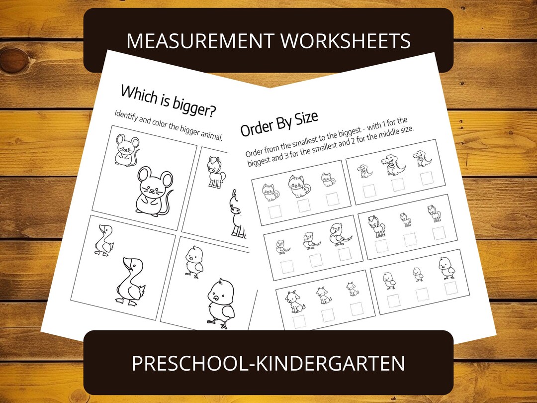 Measurement Worksheets Preschool and Kindergarten | Big Versus Small ...