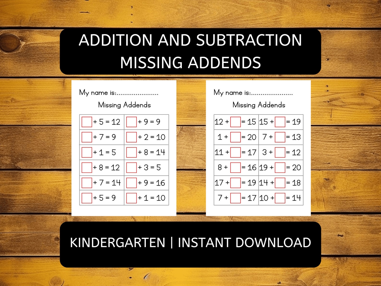 Addition and Subtraction Worksheets Zero to Twenty Kindergarten Math ...