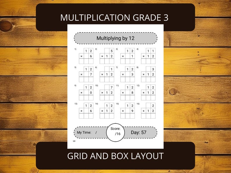 Printable Math Multiplication Practice Worksheets Grade 3 | Numbers 0 ...