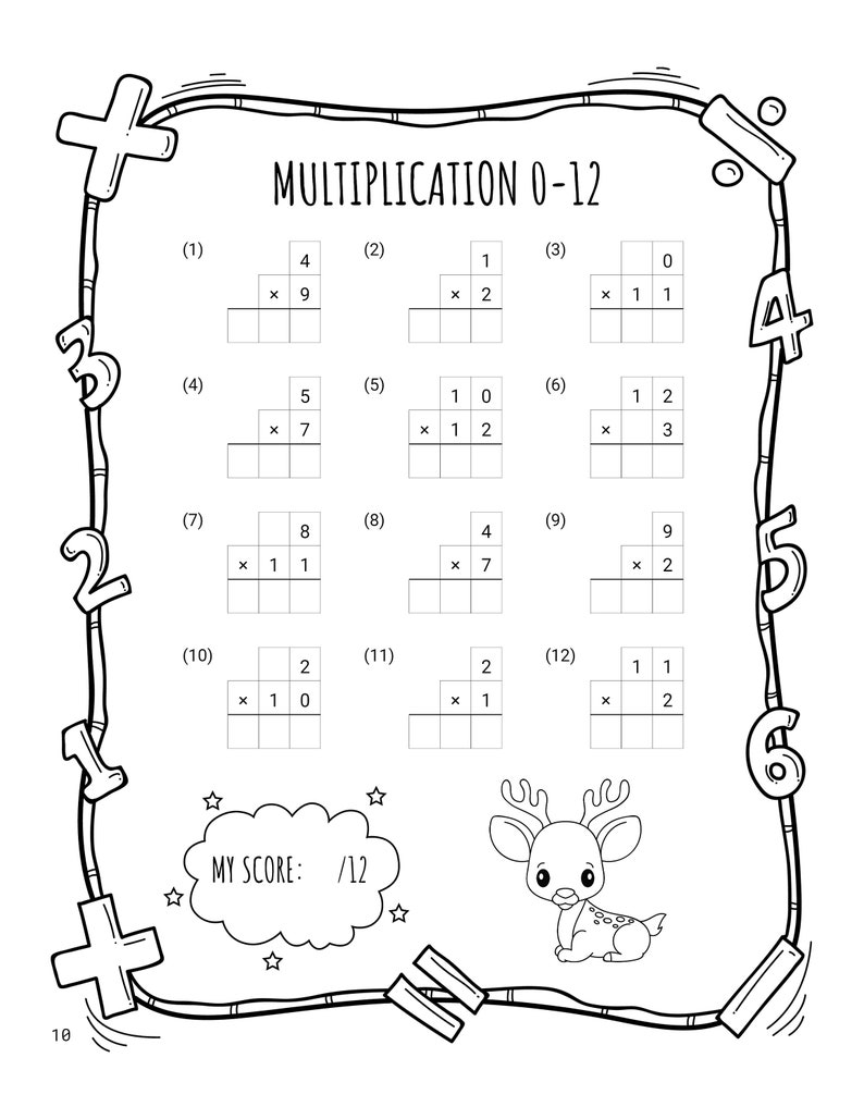 40 Printable Math Worksheets Multiplication and Division Practice ...