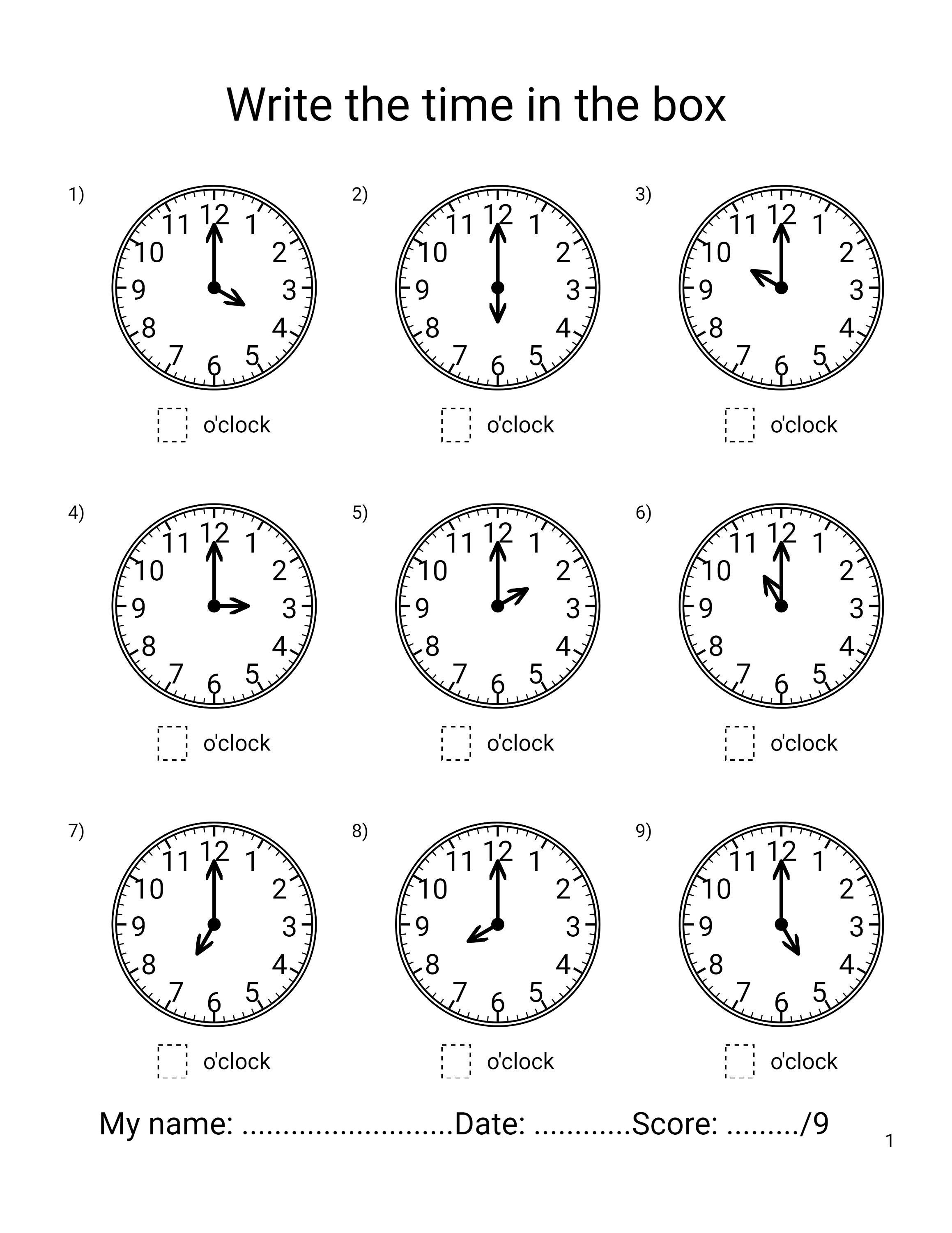 Telling Time Worksheets Grade 1 - Etsy Telling Time Worksheets Grade 1 - Etsy