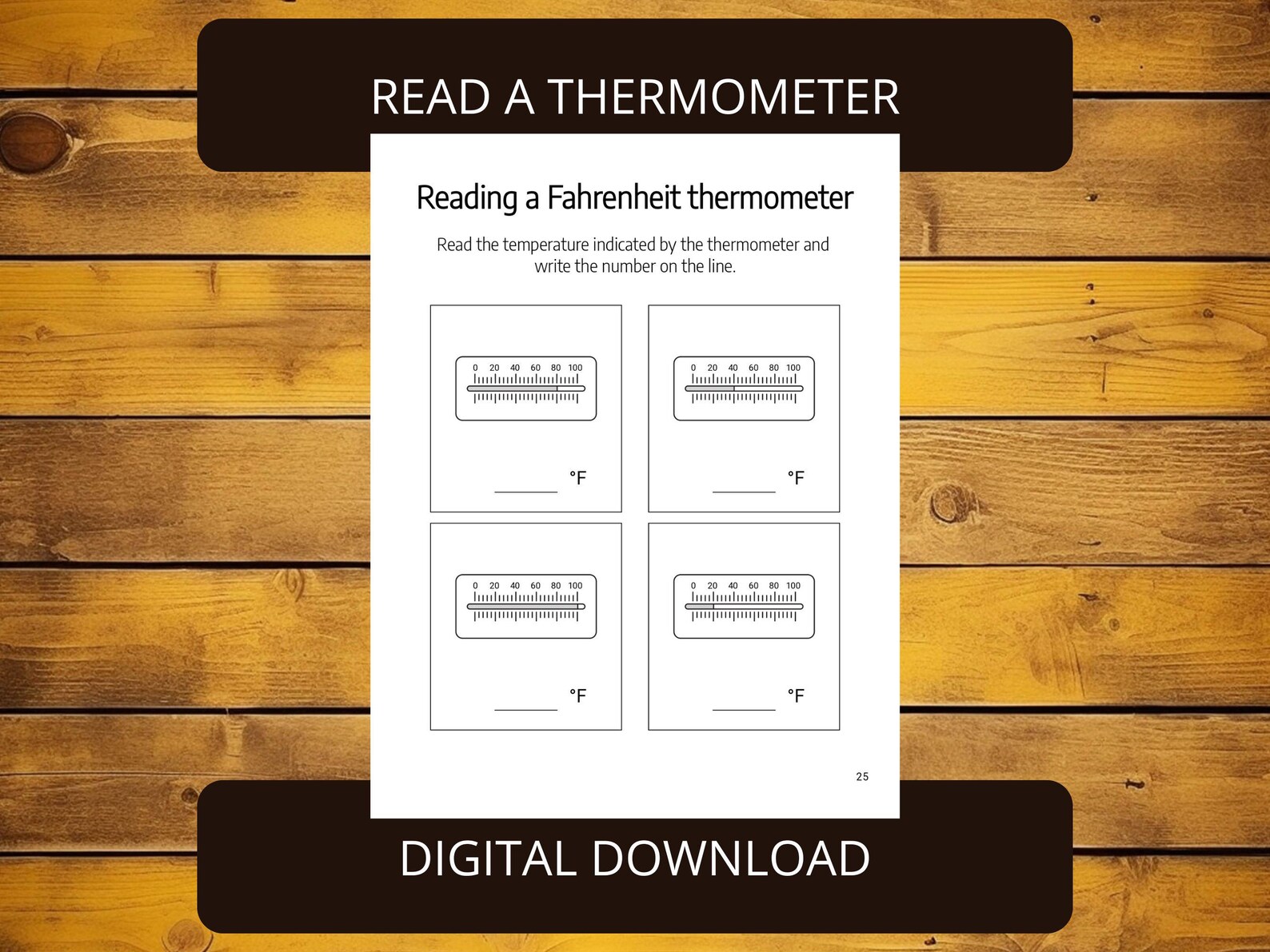 Printable Read a Thermometer Temperature Worksheets | Celsius and ...