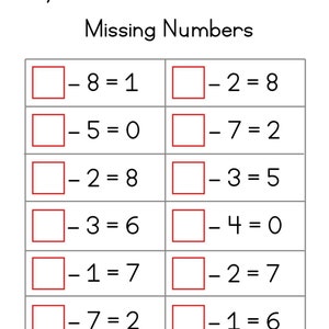Addition and Subtraction Worksheets Zero to Twenty Kindergarten Math ...