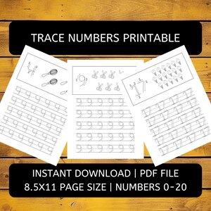 Handwriting Practice Number Tracing Worksheets 0-20 Color and Count the ...