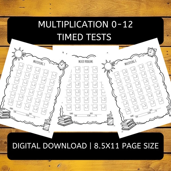 Multiplication Worksheet - Etsy