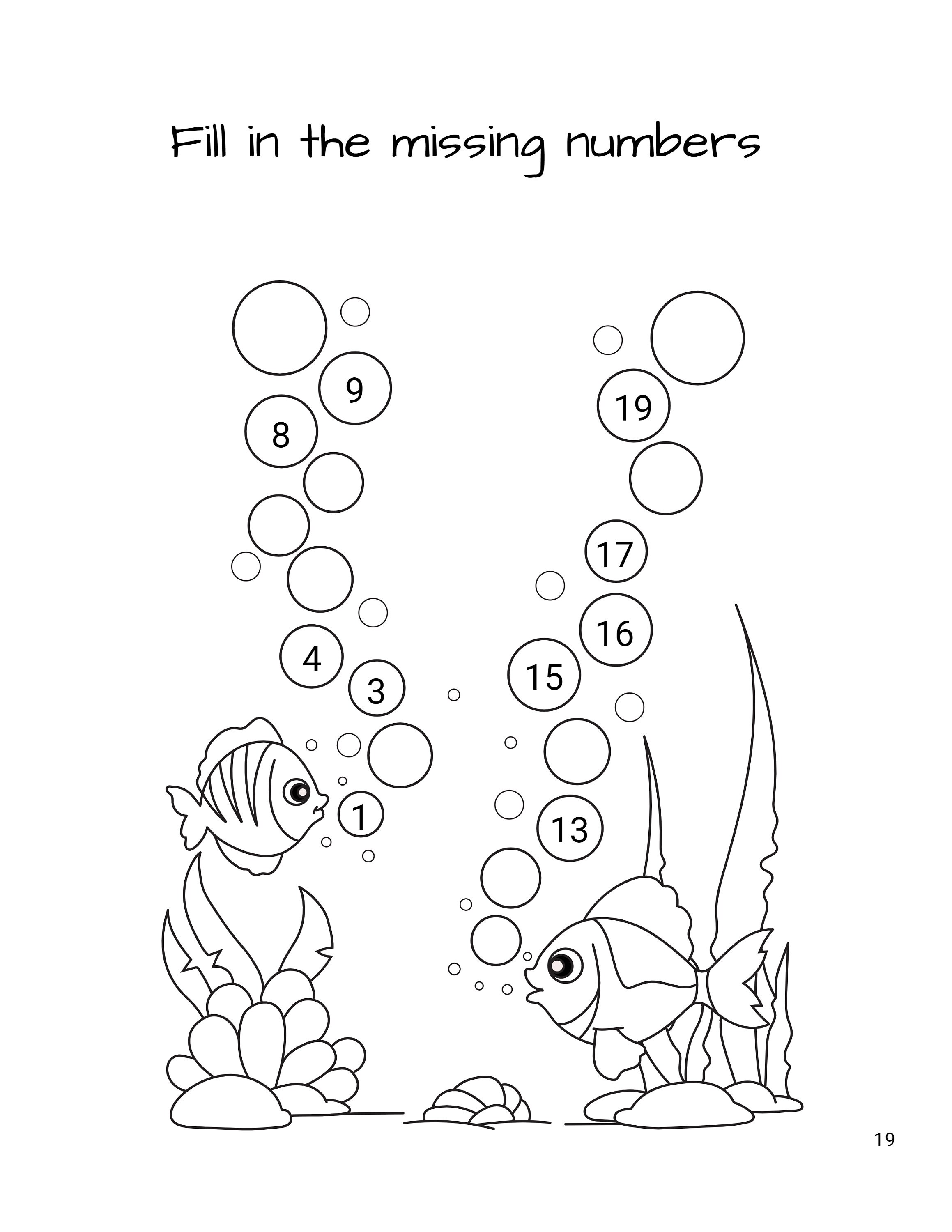 Count and Color Missing Number Worksheets for Preschool and ...