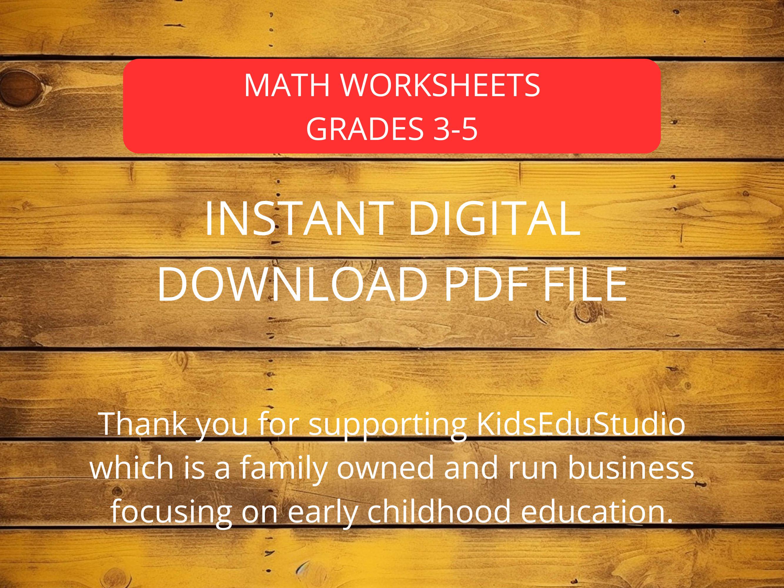 Math Grades 3-5 Mega Bundle | Printable Worksheets | Supplemental ...