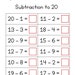 Addition and Subtraction Worksheets Zero to Twenty Kindergarten Math ...