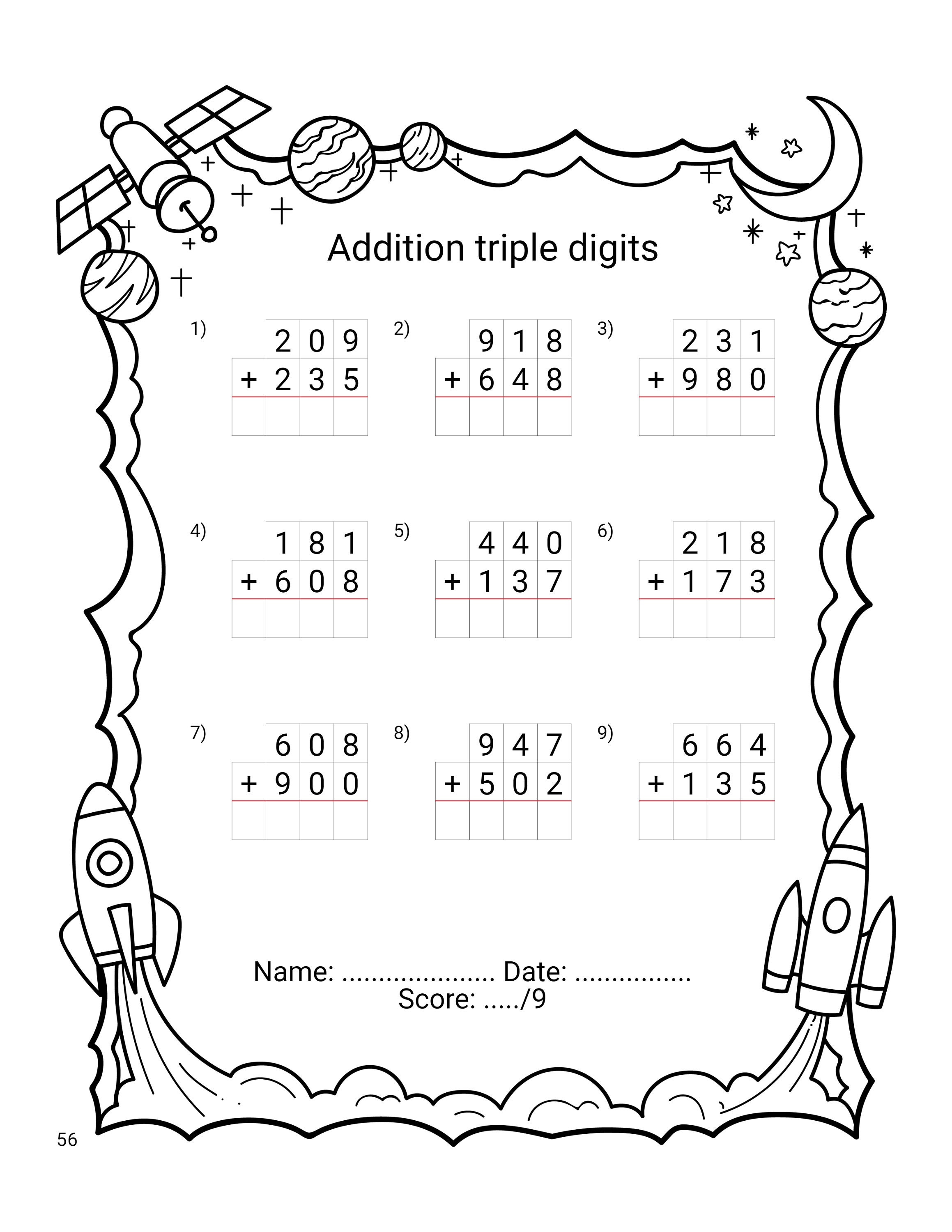 Math Worksheets Addition and Subtraction Grade 2 - Etsy