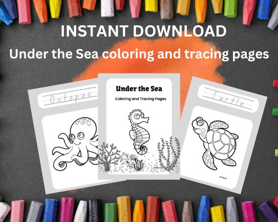 Under the Sea Coloring and Tracing Pages. Pre School, Kindergarten ...