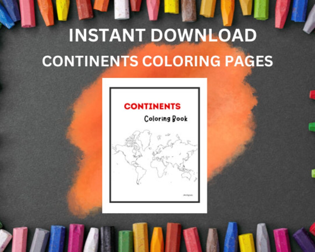 PÁGINAS PARA COLOREAR CONTINENTES Descarga instantánea. - Etsy México
