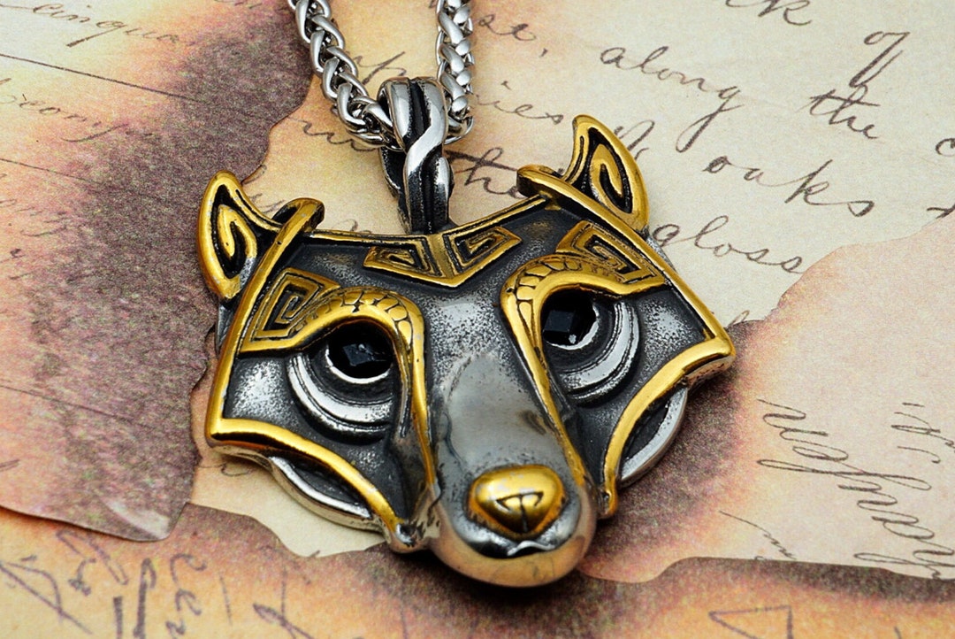 Wolf Head Pendant - Fenrir Necklace - Wolf Amulet - Norse Mythology ...