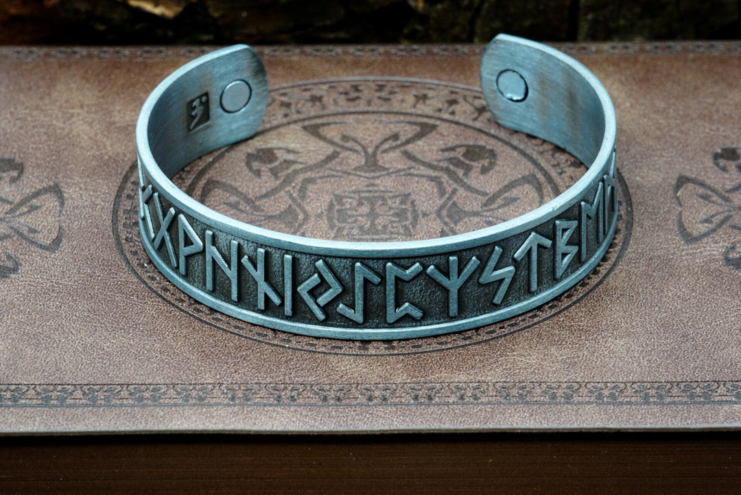 Adjustable Viking Bracelet Nordic Runes Armband Futhark Wristlet/pagan ...