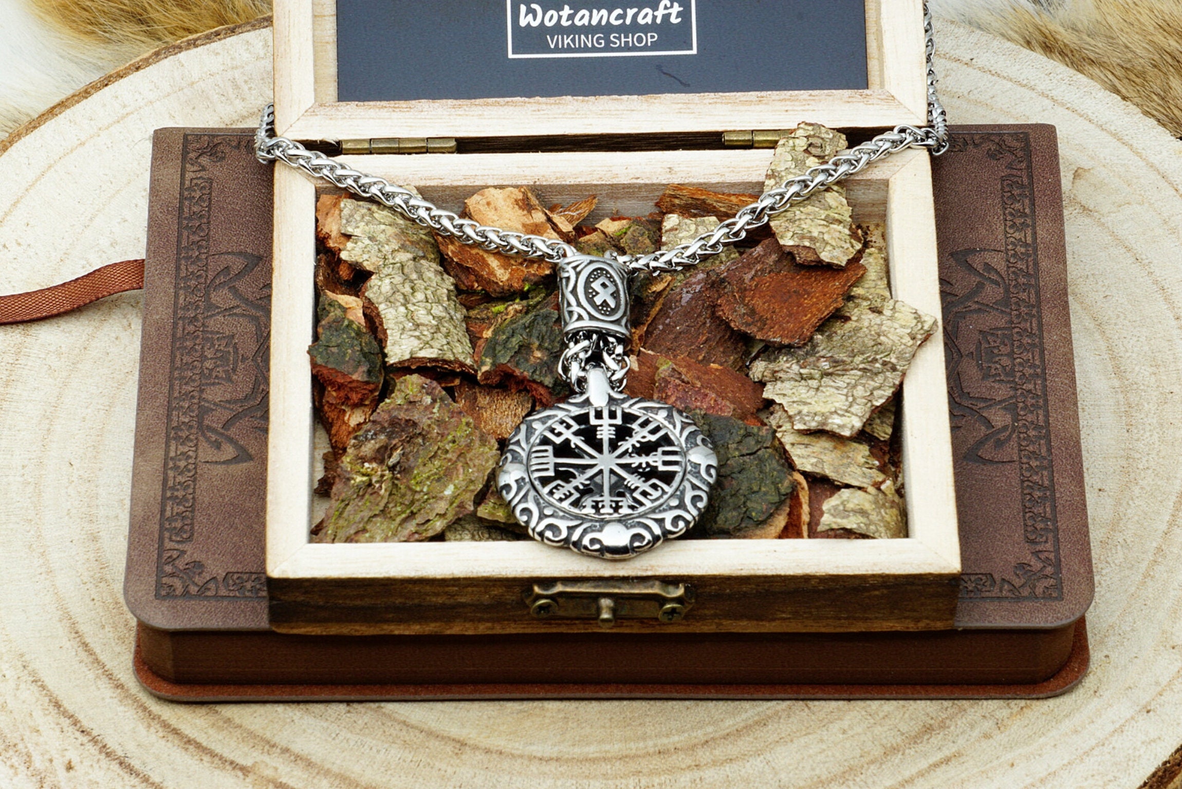 Viking Compass Pendant Sun Wheel Amulet Unique Pagan Jewelry Nordic ...