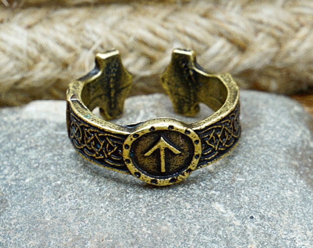 Adjustable Tyr Rune Ring - Tyr Ring - Nordic Symbols - Mjolnir/thor ...