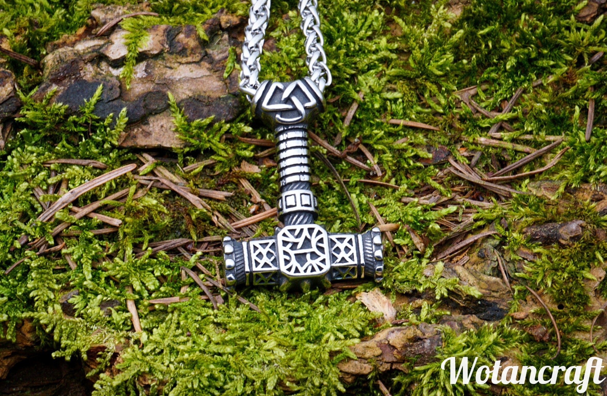 Viking Necklace Thor Hammer Mjolnir Pendant Thor's Lightning Nordic ...