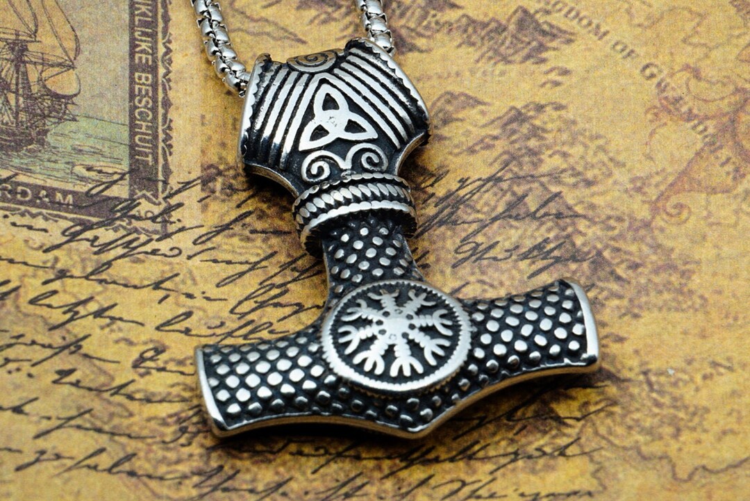 Mjolnir Necklace Thor's Hammer Pendant Viking Jewelry/nordic Paganism ...