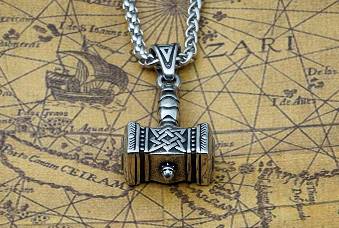 Viking Necklace - Thor Hammer - Mjolnir Pendant - Nordic Pendant ...