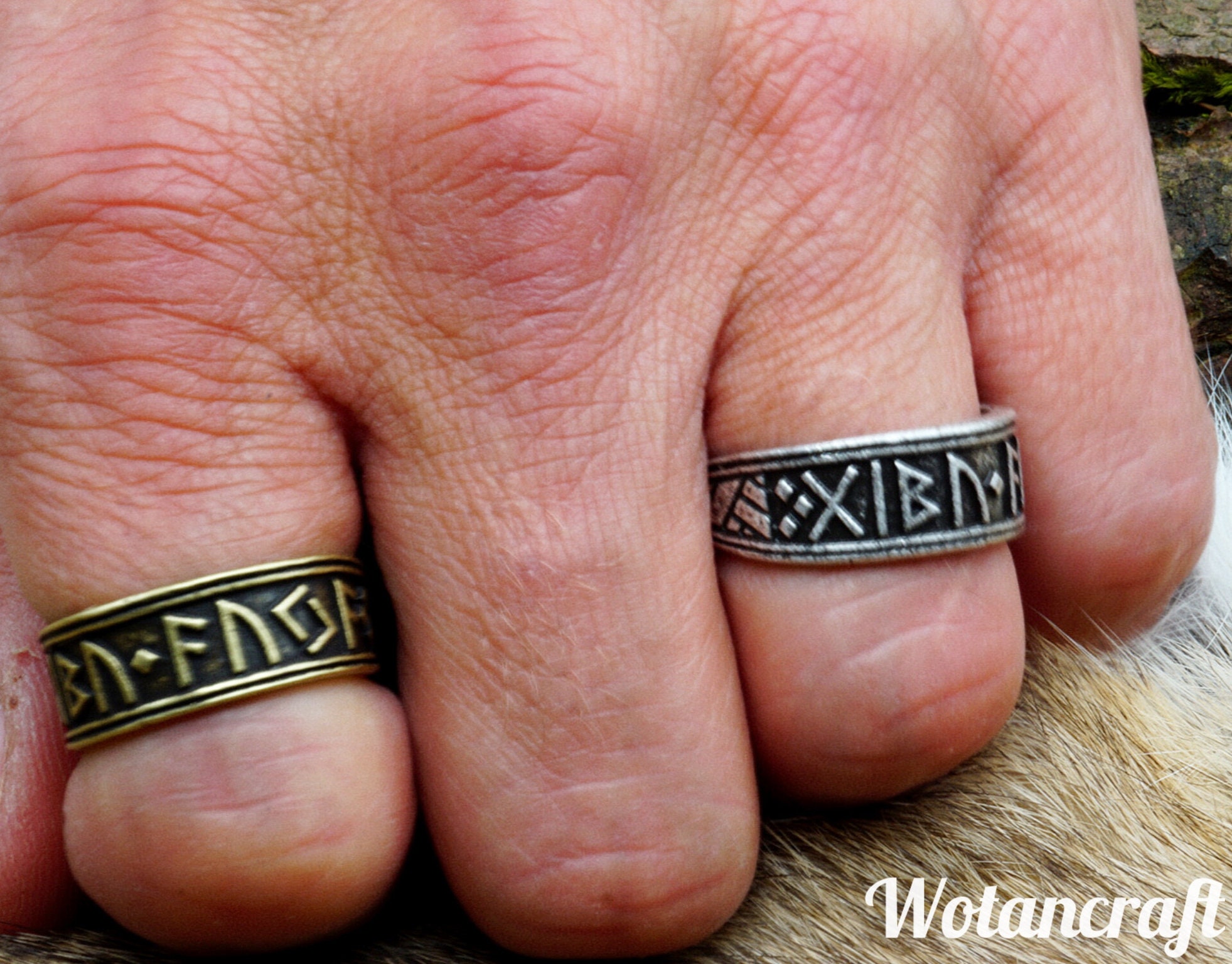Adjustable Rune Ring Nordic Symbols Viking Jewelry Asatru, Norse ...
