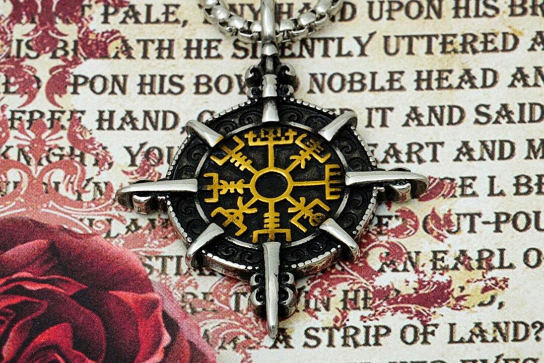 Viking Compass Necklace - Vegvisir Pendant - Pagan Jewelry, Norse ...