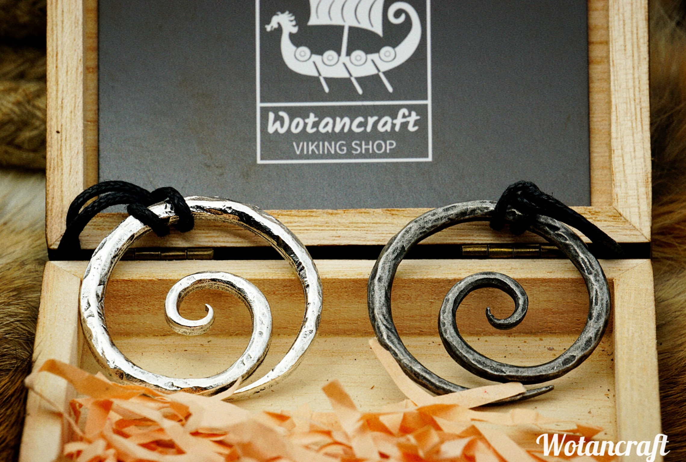 Hand Forged Viking Necklace Spiral Pendant Viking Amulet Nordic/asatru ...