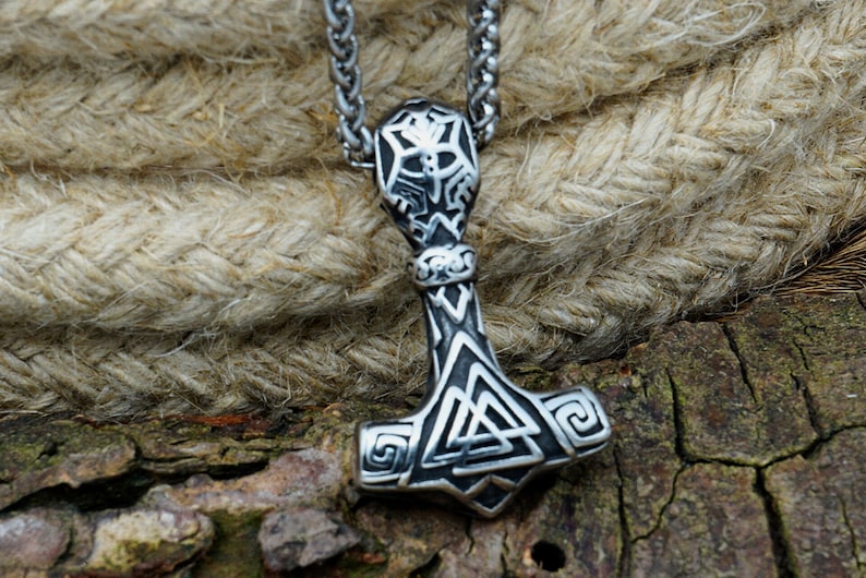 Mjolnir Pendant, Thor Hammer Necklace, Mjolnir Necklace, Pagan Jewelry ...