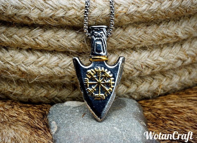 Viking Spear Necklace - Odin's Spear Pendant - Spear Head Amulet ...