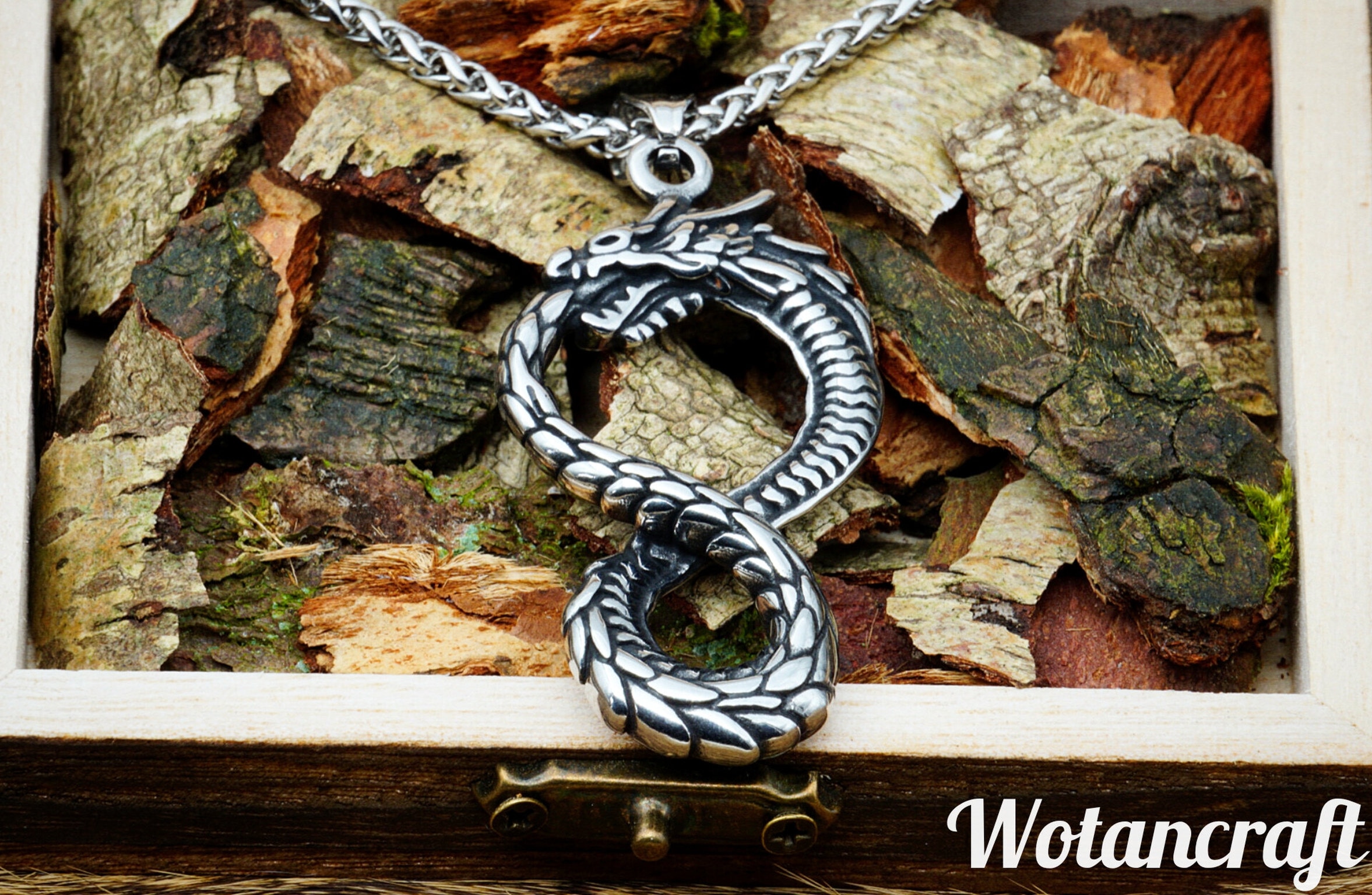 Jormungandr Necklace, World Serpent Pendant, Midgard Serpent Amulet ...