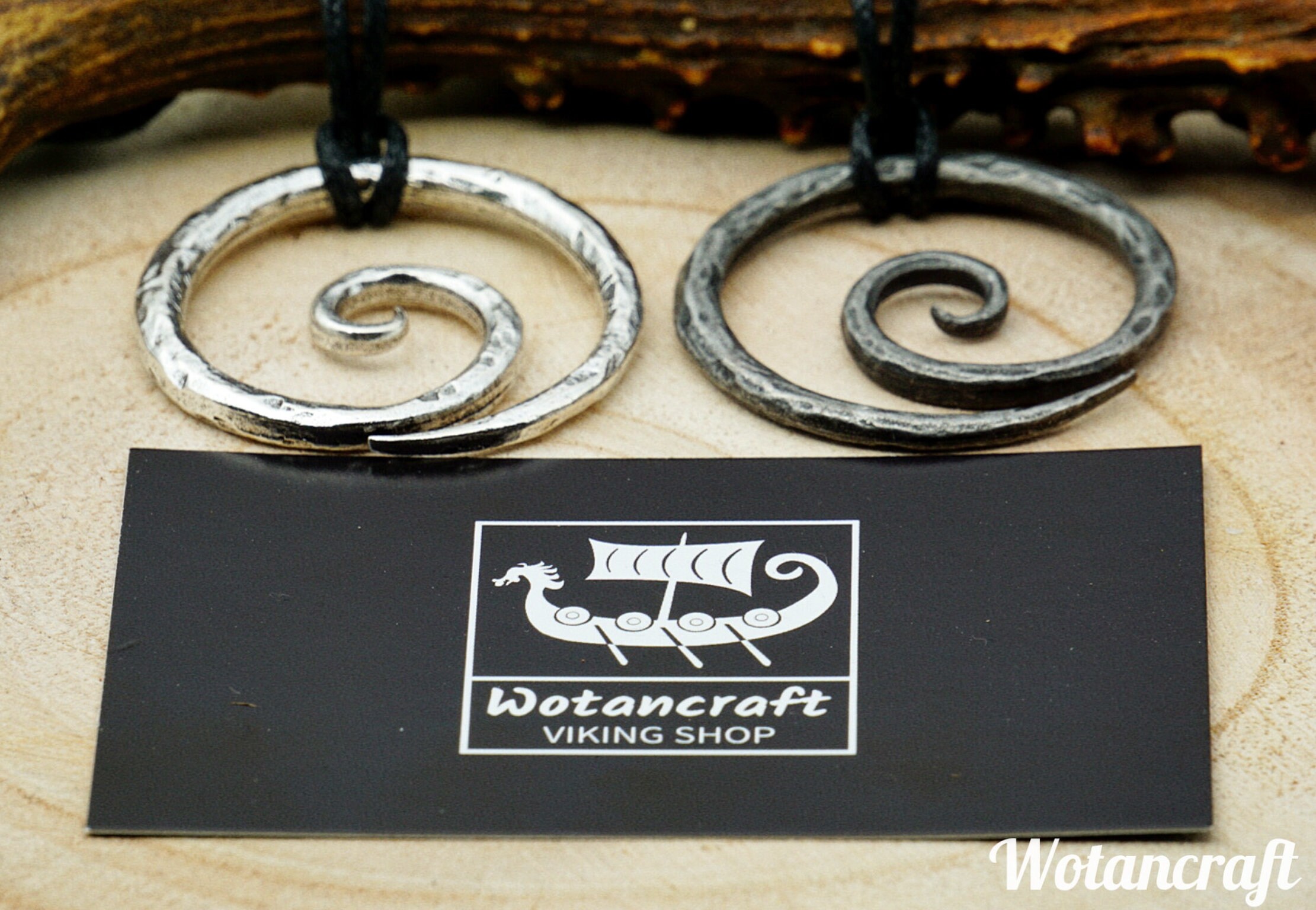 Hand Forged Viking Necklace Spiral Pendant Viking Amulet Nordic/asatru ...