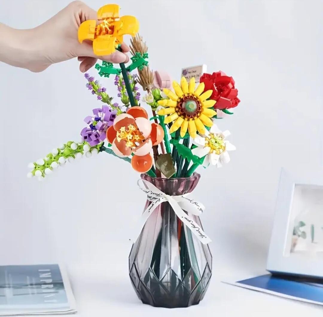 DIY Flower Building Blocks Set Building Brick - Romantic Proposal ...