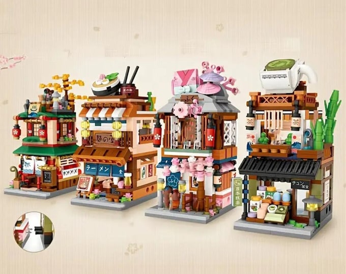 Japanese Street Scene Mini Building Blocks Set - DIY Model Kit for Home ...