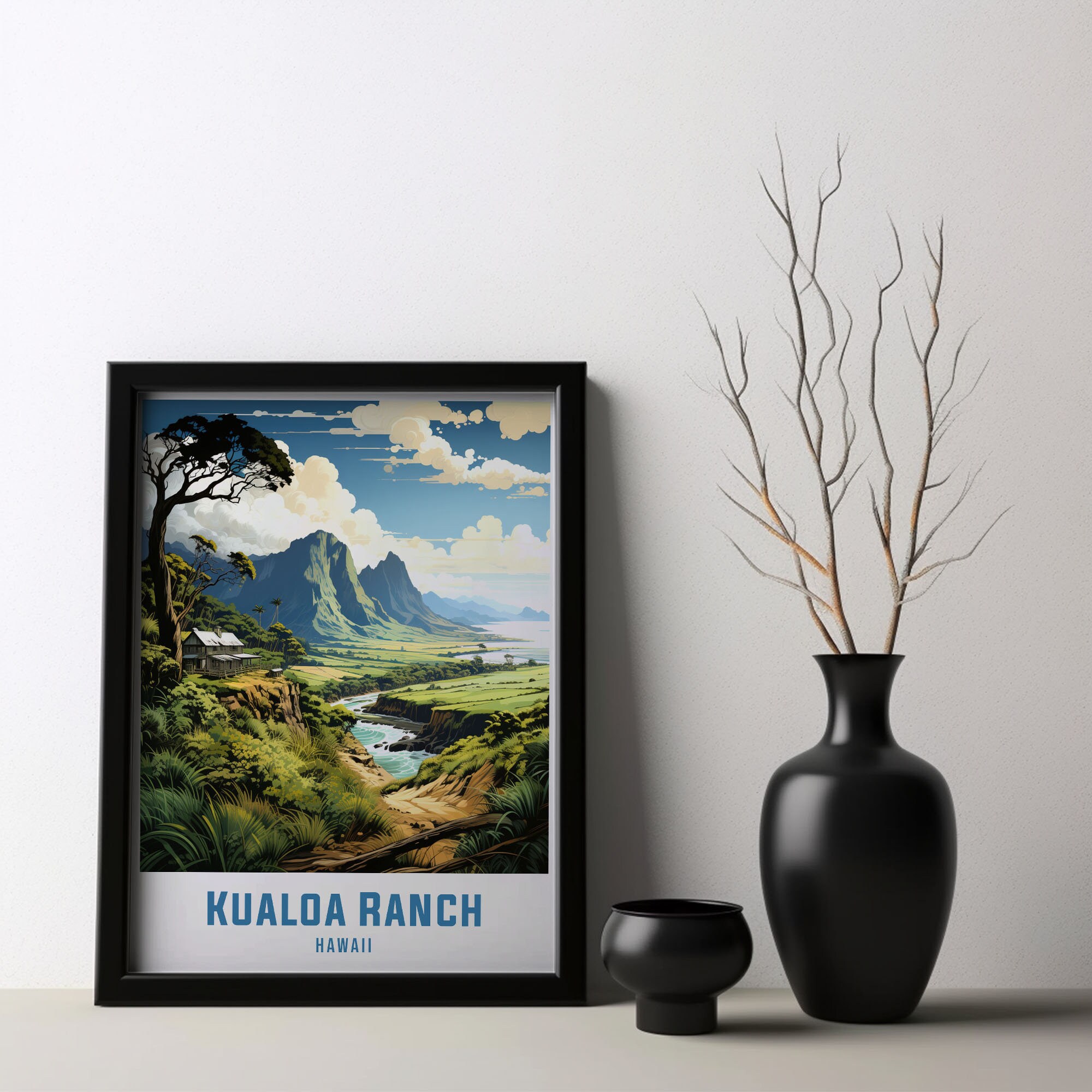 Kualoa Ranch Travel Posters Wall Art Print Framed Gifts - Etsy