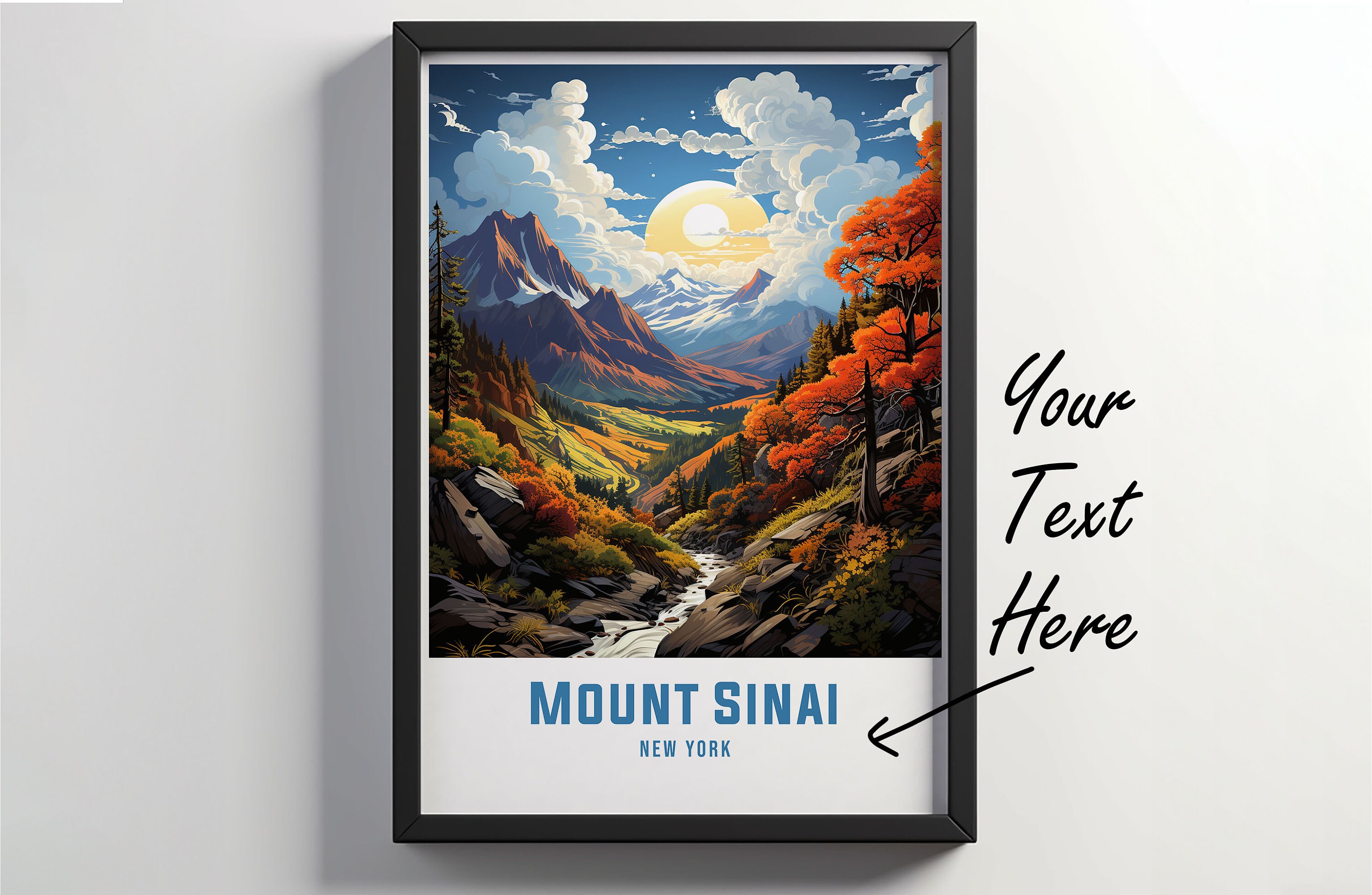 Personalized Mount Sinai Travel Posters Wall Art Print Framed - Etsy