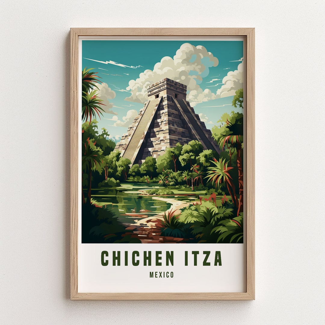 Vintage Chichen Itza Travel Posters Wall Art Decor Home Print - Etsy