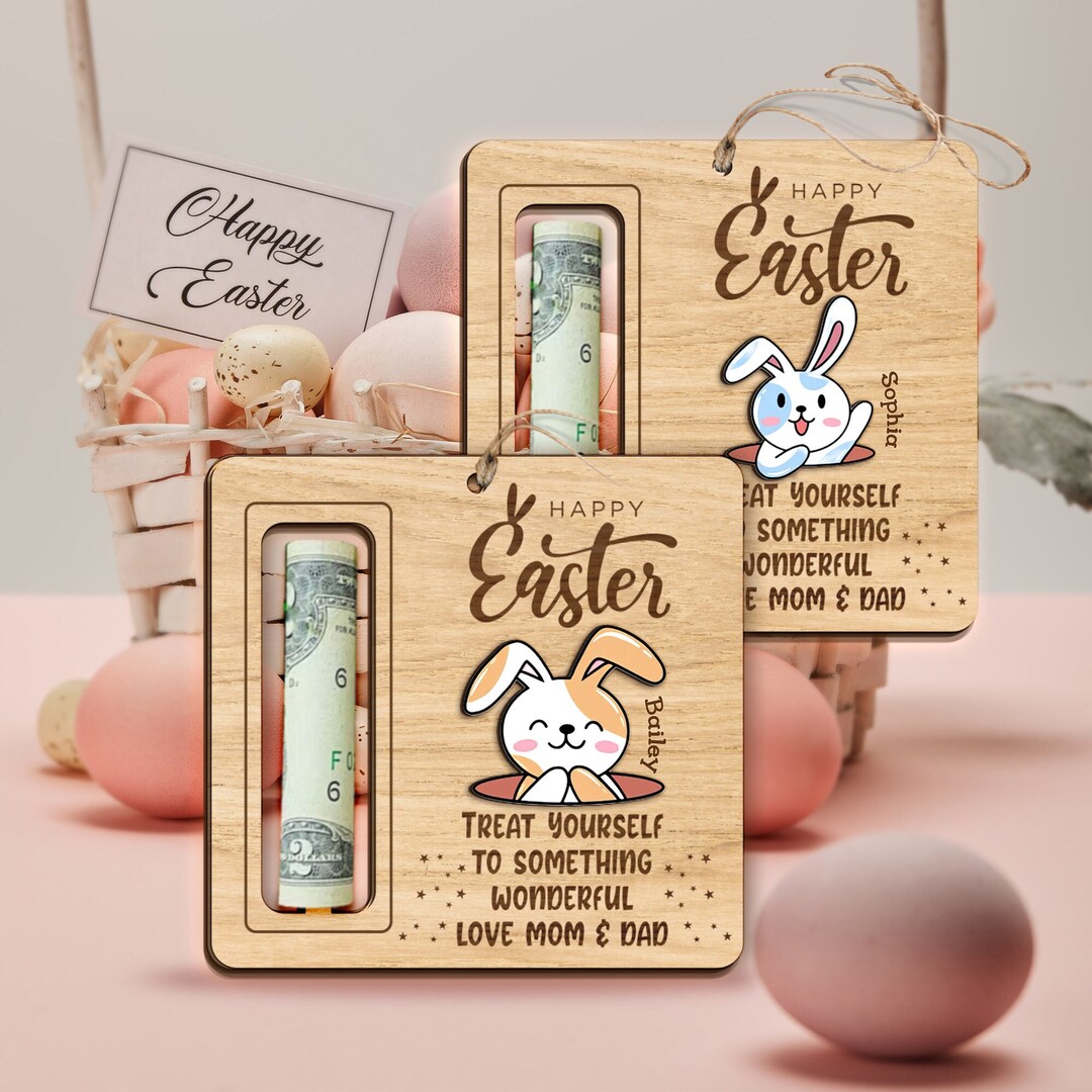 Personalized Easter Money Holder, Girl Boy Cash Holder Gift, Custom ...