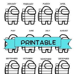 Among Us Printable Birthday Tracker Birthday Planner Birthday Reminder ...