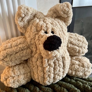 Hand Knit Teddy Bear, Handmade Plushie, Knitted Bear, Handmade Gift ...