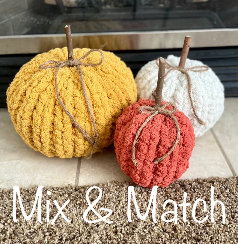 Chunky Knit Pumpkins, Handmade Pumpkins, Knitted Pumpkins, Fall Decor, Fall Home, Cute Fall ...