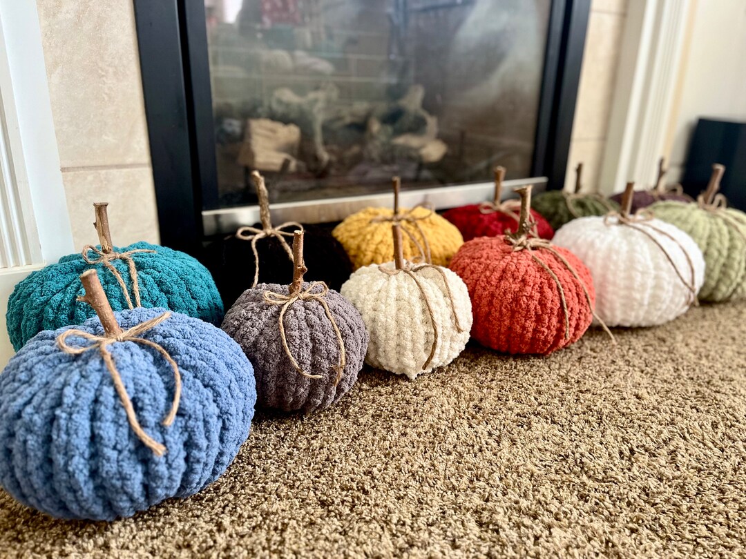 Chunky Knit Pumpkins, Handmade Pumpkins, Knitted Pumpkins, Fall Decor, Fall Home, Cute Fall ...