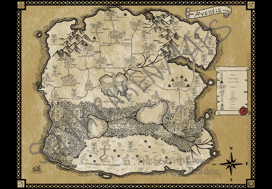 Custom Fantasy World Map - Etsy