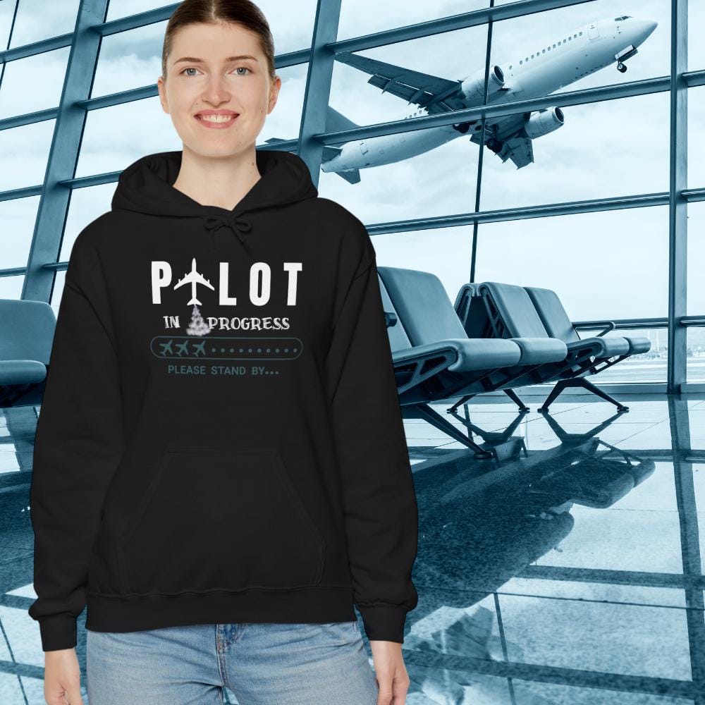 Pilot in Progress Hoodie, Aviation Enthusiast Sweatshirt - Etsy