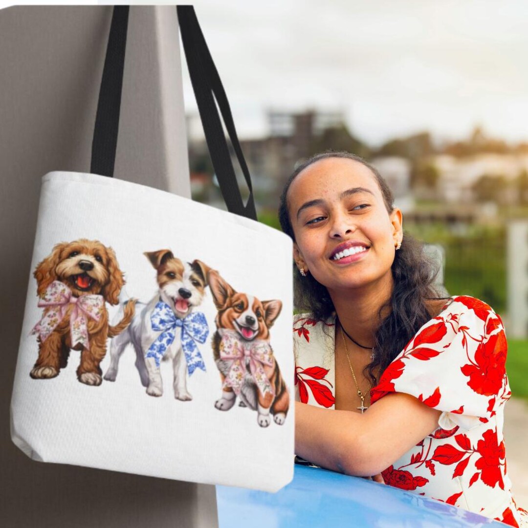 Dog Lover Design Tote Bag | Cute Paw Print Illustration, Pet Owner ...