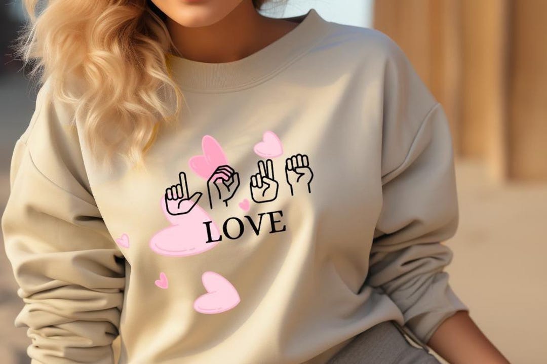 ASL LOVE Unisex Sweatshirt, Sign Language Fleece Crewneck - Etsy