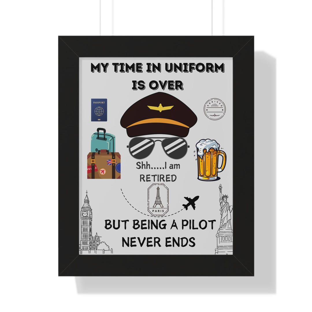 Aviator Pilot Vertical Poster, Airline Retirement Gift, Customized ...