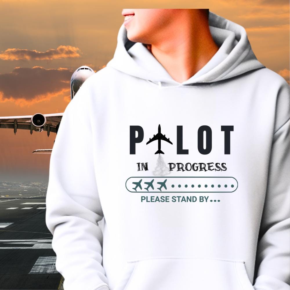 Pilot in Progress Hoodie, Aviation Enthusiast Sweatshirt - Etsy