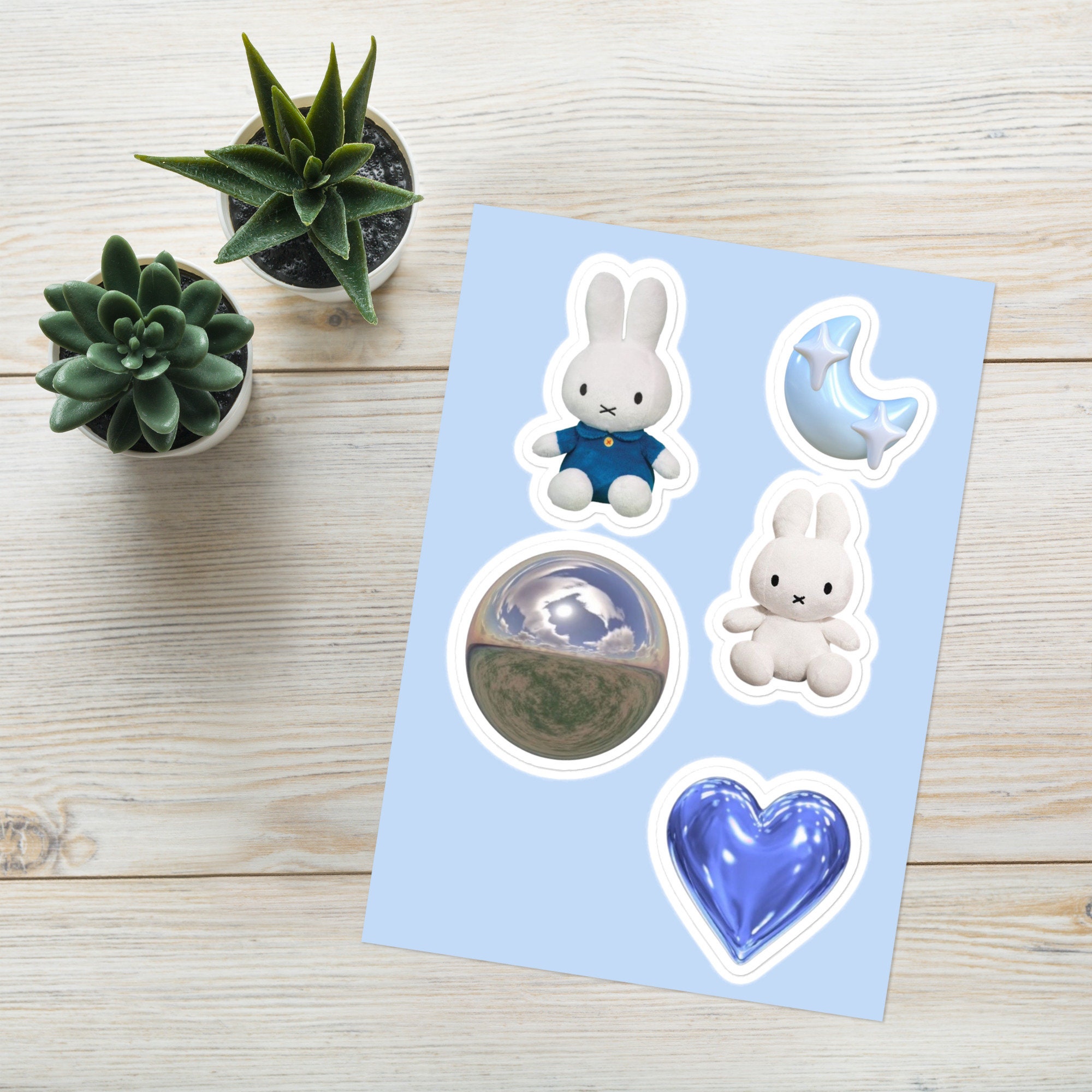 Blue Y2k Sticker Sheet - Etsy