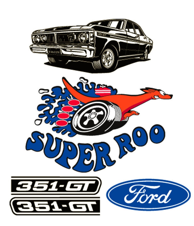 Ford SUPER ROO GT Vector Logos - Etsy Australia