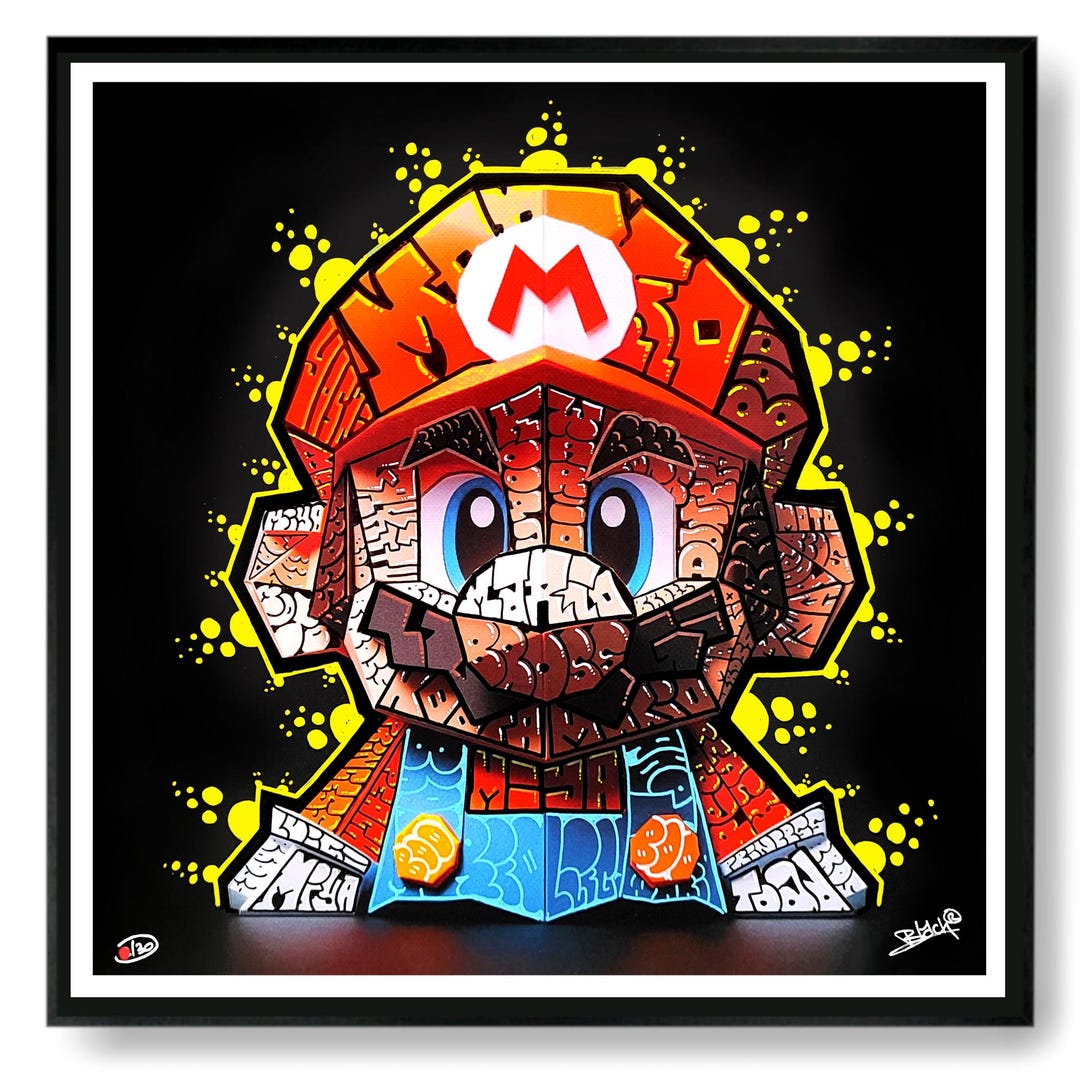 Mario Origami Graffiti Art by Blach® - Etsy
