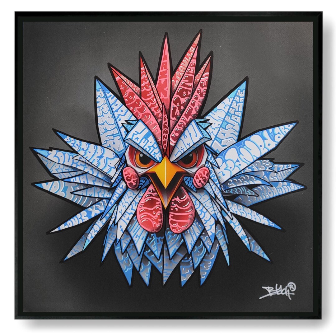 Rooster Frenchs Stars Origami Graffiti, Moose Art by BLACH® - Etsy