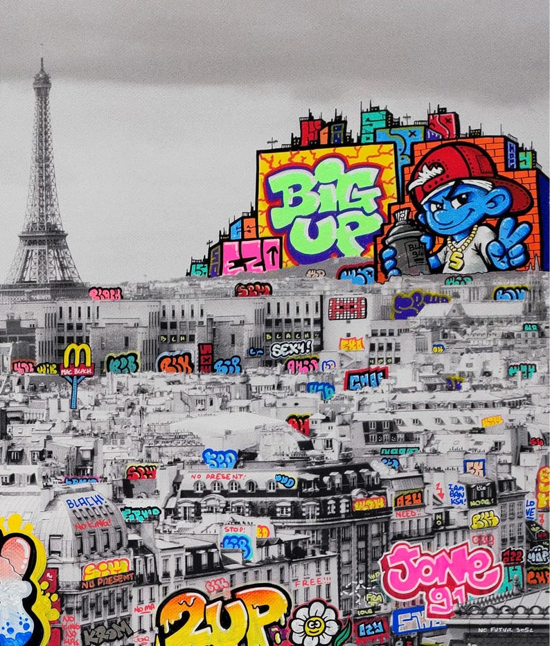Paris Comic Strip Vertical XL - Etsy